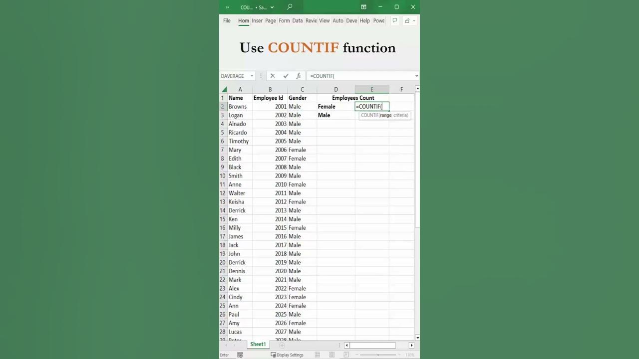 How To Calculate Employees Count By Gender In Excel YouTube how-to-calculate-employees-count-by-gender-in-excel-youtube