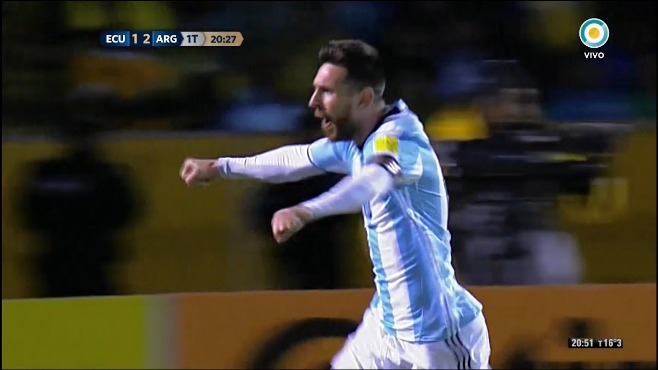 Ecuador vs Argentina (1-3) - GOLES de MESSI - Eliminatorias a Rusia ...