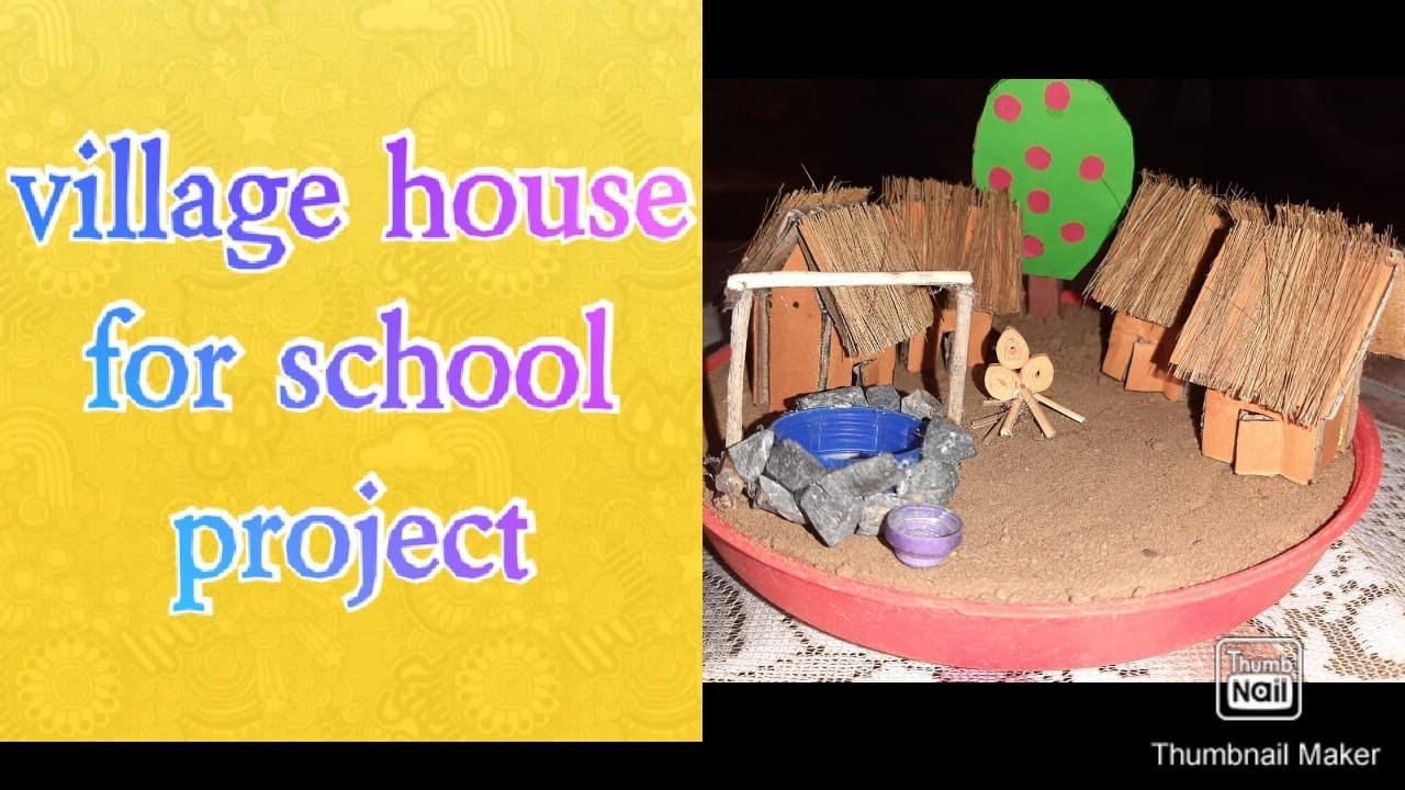 Village house (school project) by creative adda - YouTube