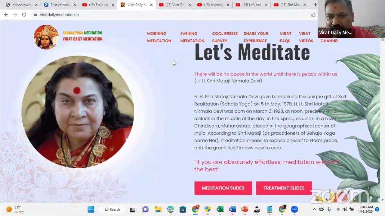 Virat Daily Meditation - 14 Jan 2023 8 AM Open House - YouTube