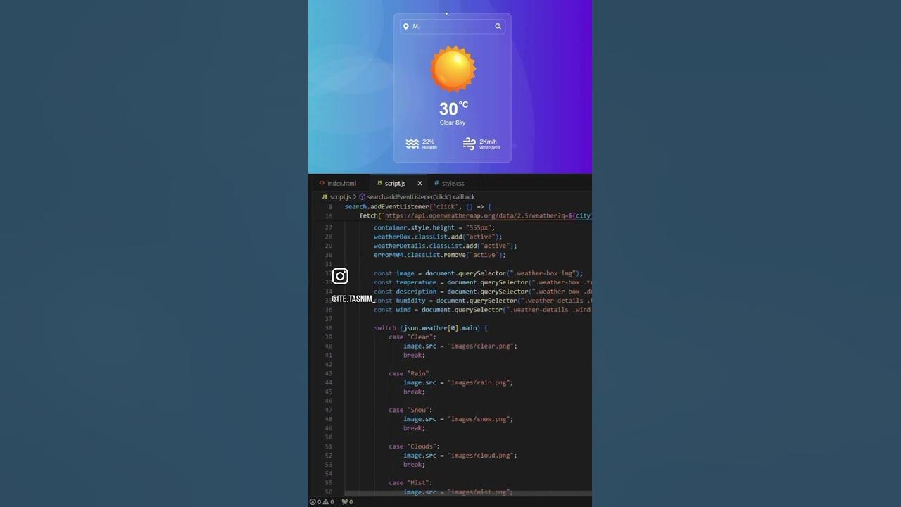 Weather App Using Html Css Js Youtube