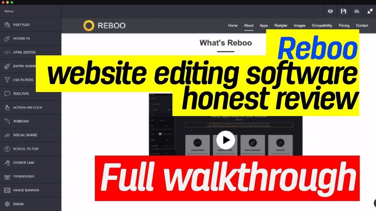 Reboo website editing software honest review, details walkthrough, HUGE ...