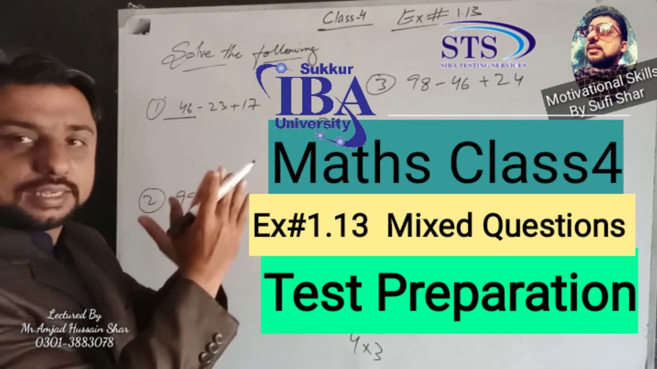 Maths class 4 Ex#1.13 | PST JEST test Preparation - YouTube