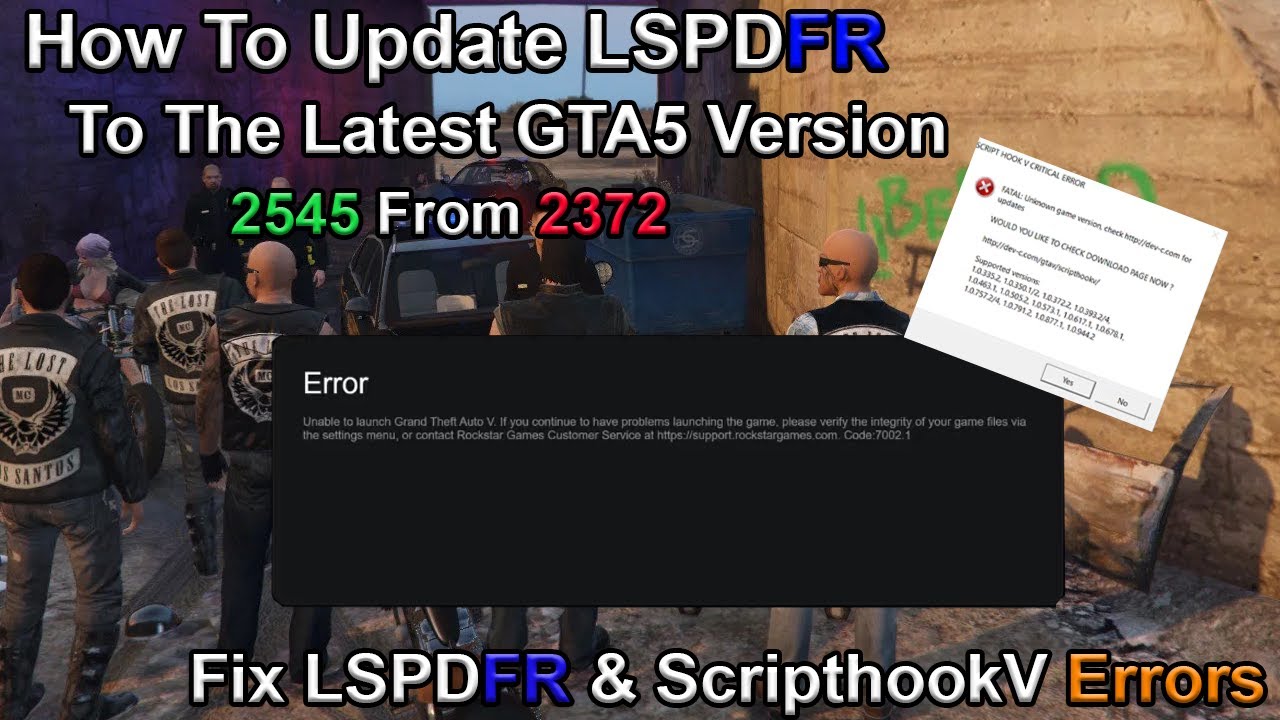 How To Update LSPDFR To The Latest GTA5 Version | 2372 To 2454 | Fix ...