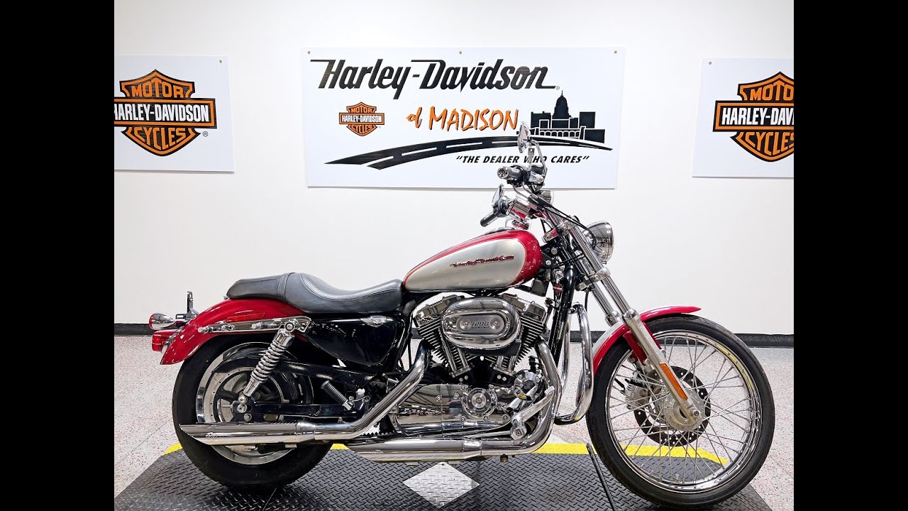 2004 XL1200C CUSTOM SPORTSTER SIERRA RED & BRILLIANT SILVER - YouTube