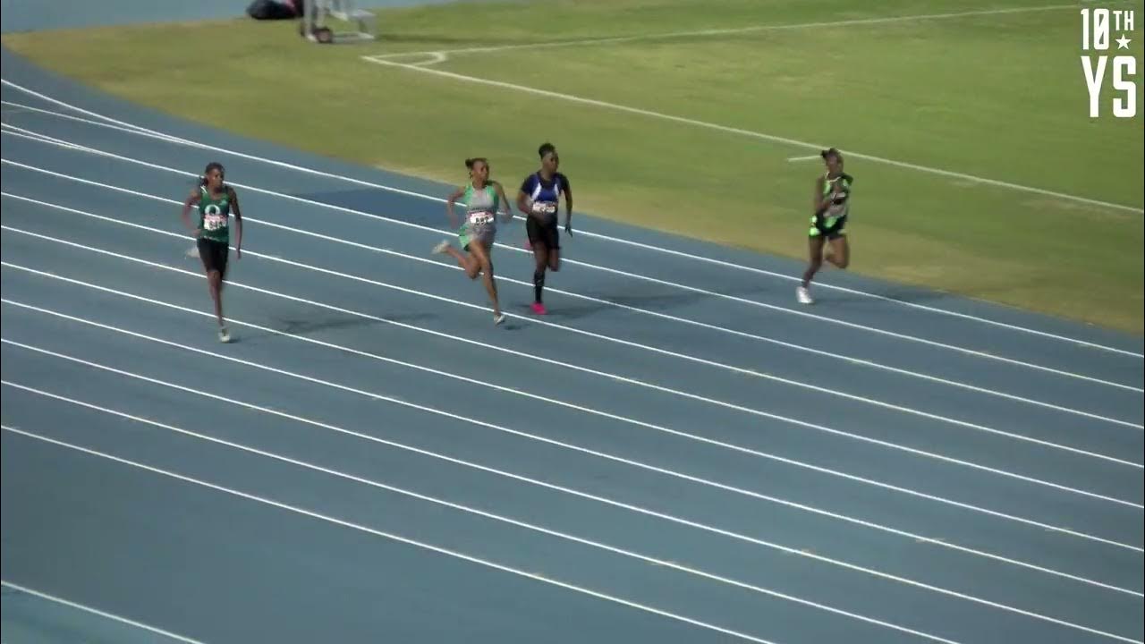 Bahamas U17 100M Girls B Finals Carifta Trials and National High School Championships - YouTube