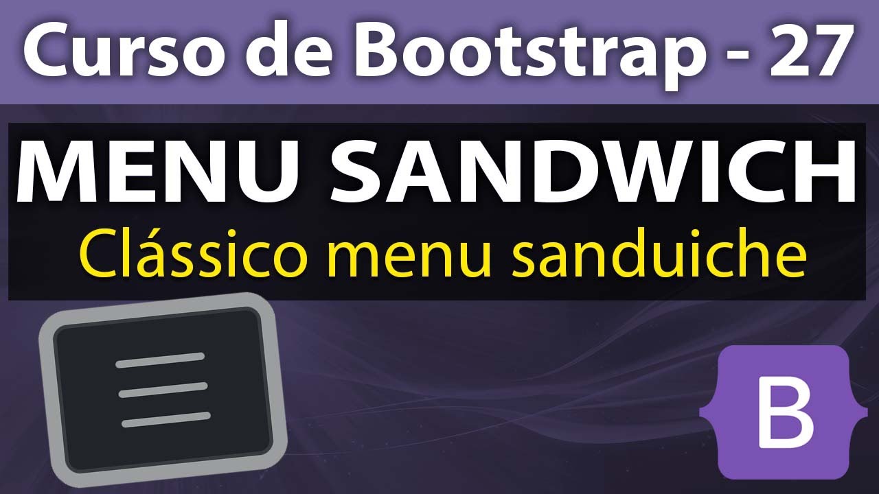 Menu Sandwich [Menu Sanduiche em Bootstrap] - Curso de Bootstrap - Aula 27 - YouTube