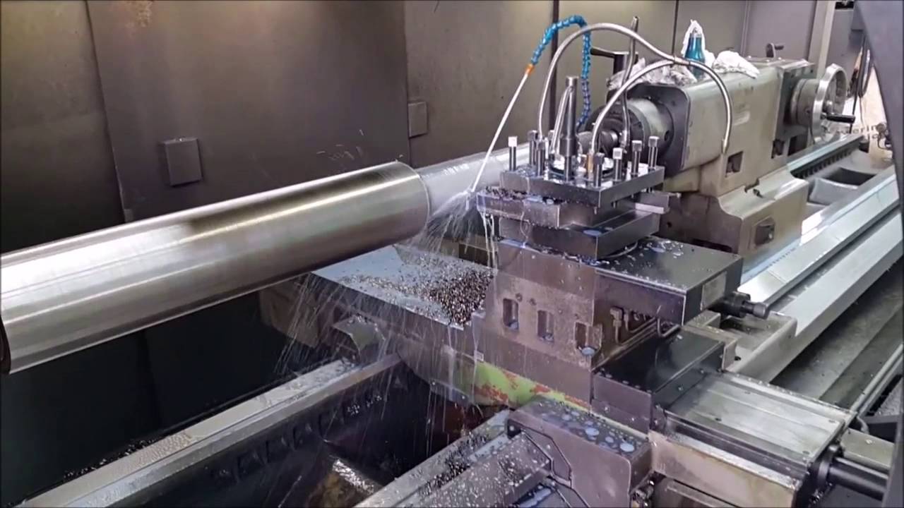 Hwacheon Mega 100 x 4000 CNC - YouTube