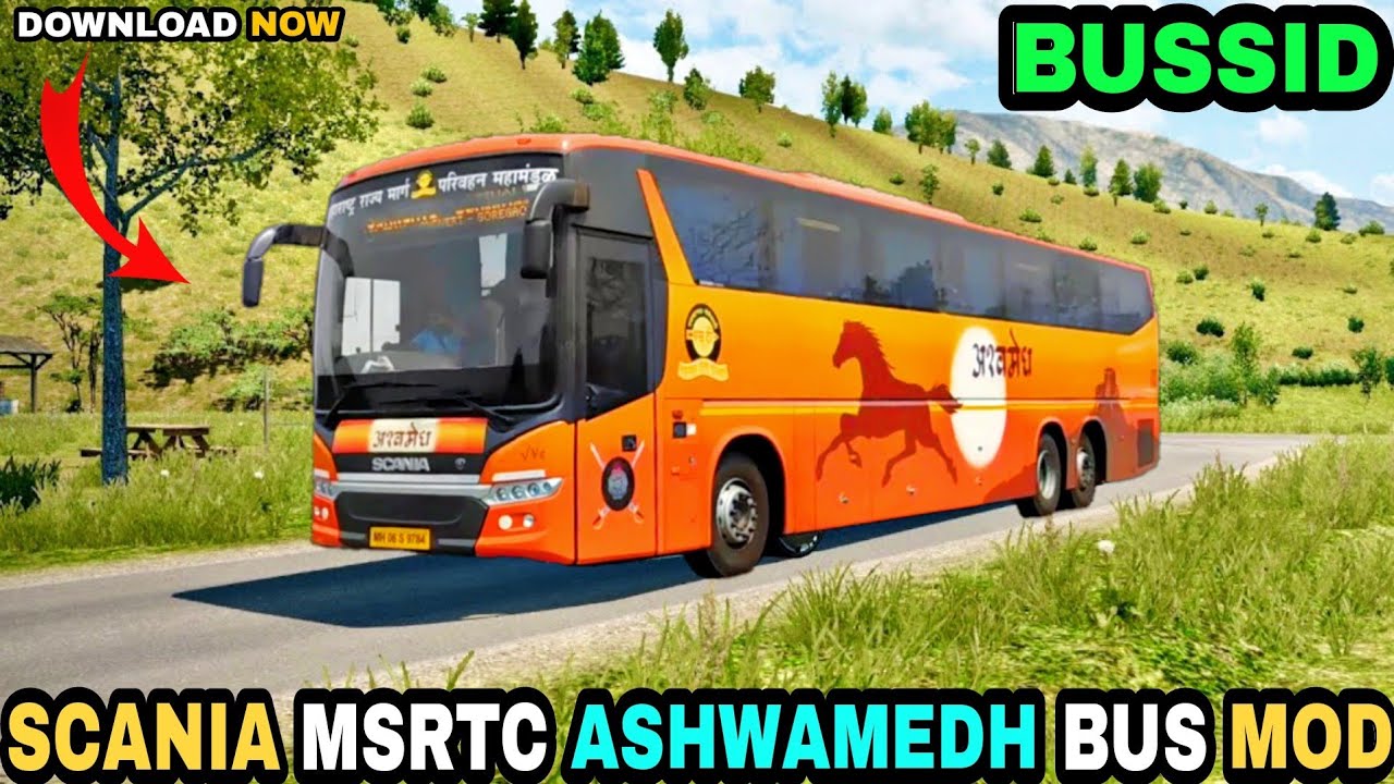 SCANIA MSRTC ASHWAMEDH BUS MOD For Bus Simulator Indonesia || Bussid ...