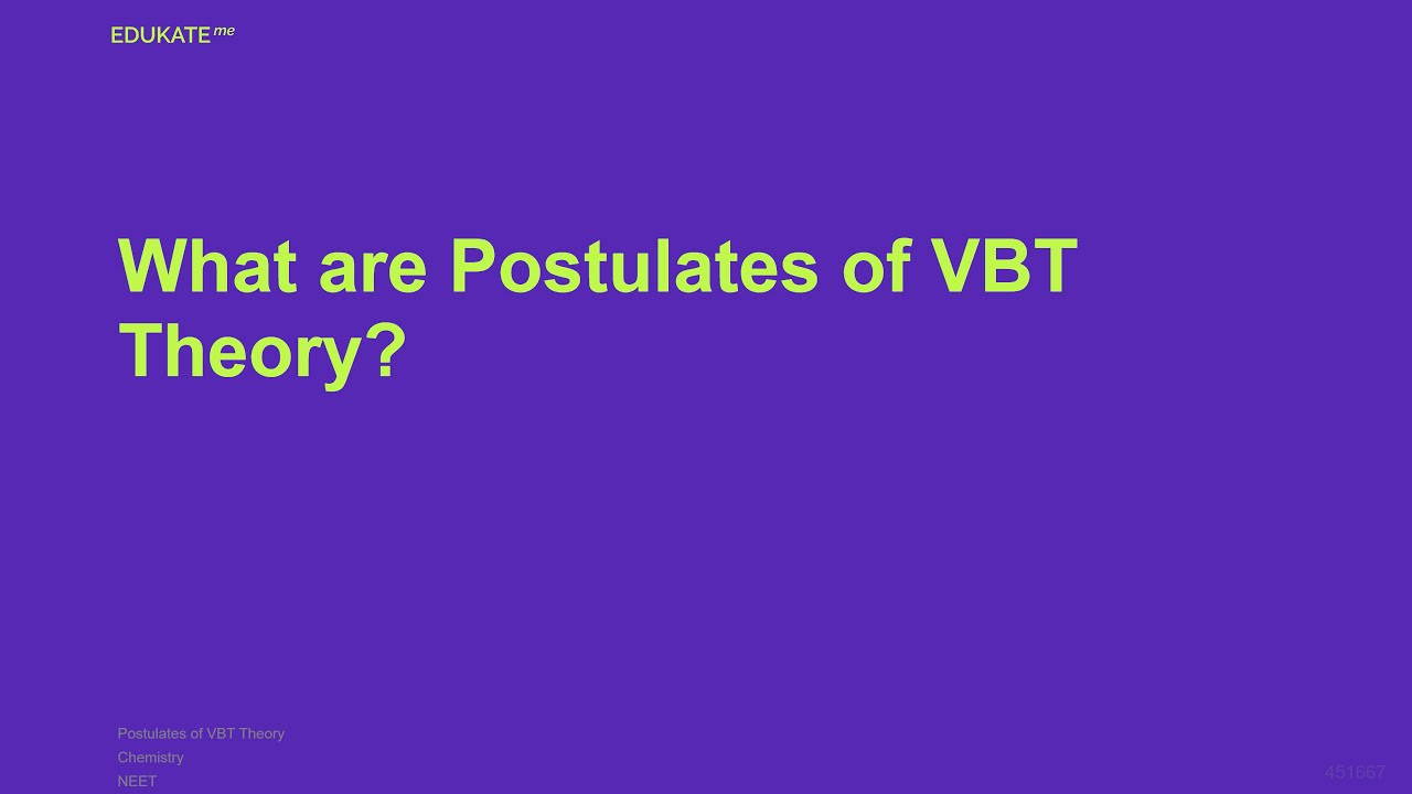What are Postulates of VBT Theory? - YouTube