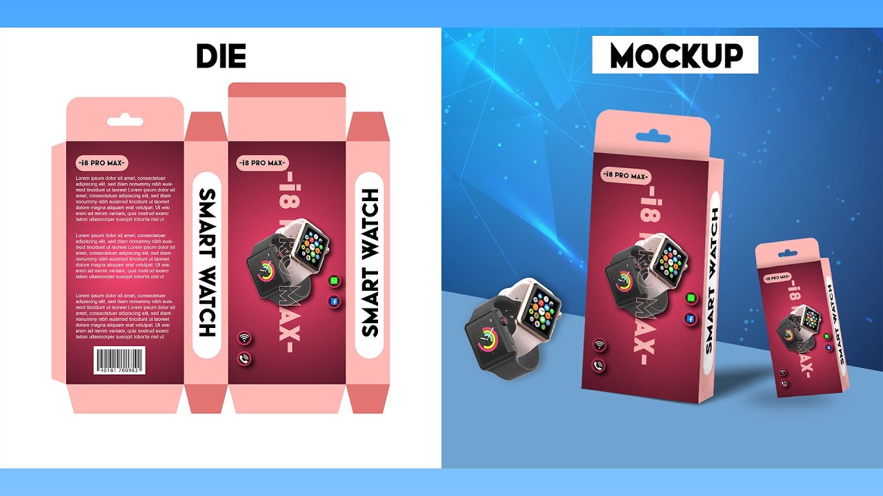 how to make product packging mockup design in illustrator and photoshop 2024 - اردو / हिंदी ...