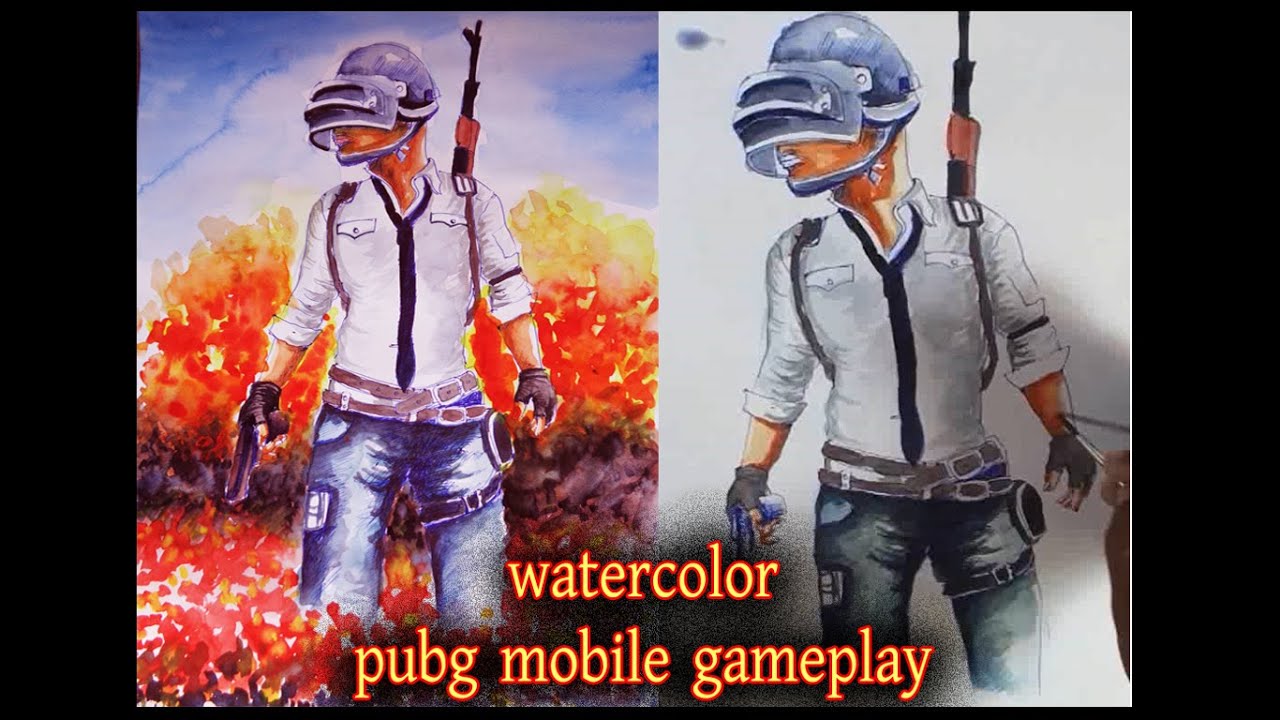 Pubg | Game | Character | Drawing watercolor | pubg mobile gameplay ...