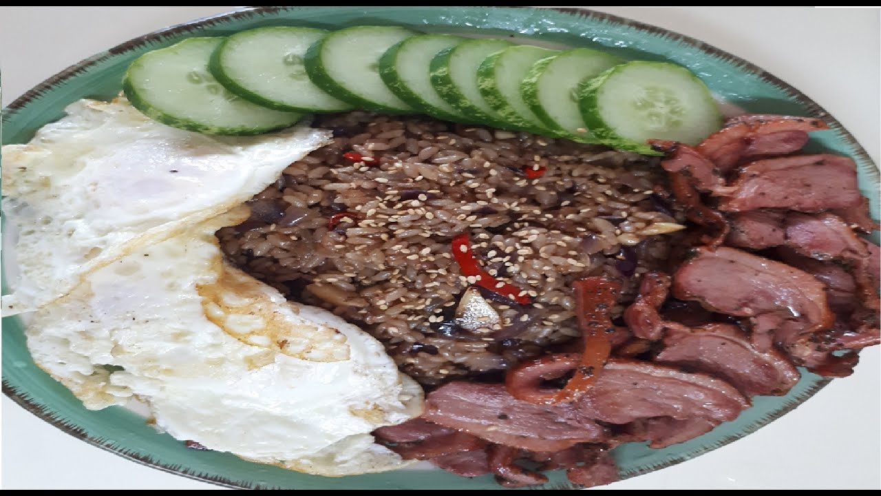 DuckSiLog~Smoked duck, fried rice with egg and Cucumber side dish ...