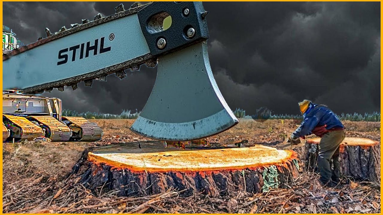 Extreme Dangerous Fastest Big Chainsaw Cutting Tree Machines | Biggest ...