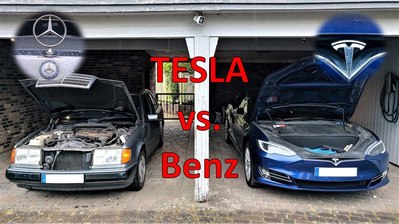 Tesla Model S vs. Mercedes Benz W124 - Generationenvergleich - YouTube