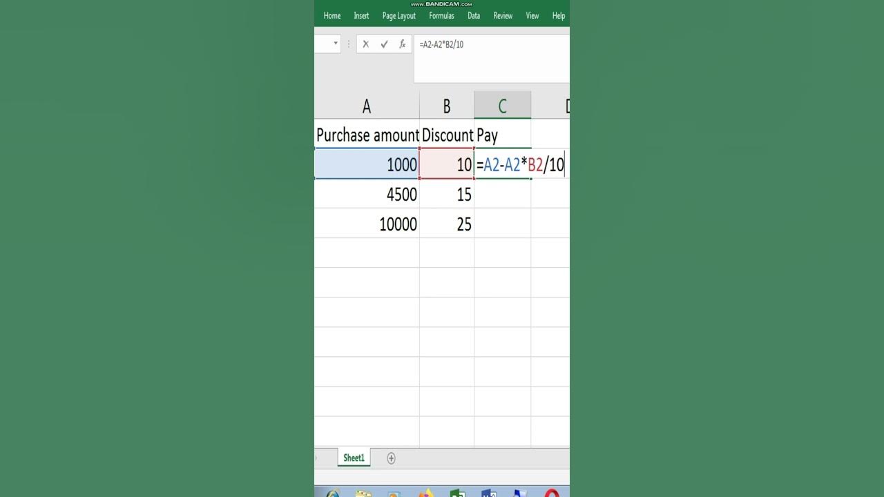 how-to-find-amount-after-discount-in-excel-shorts-exceltricks