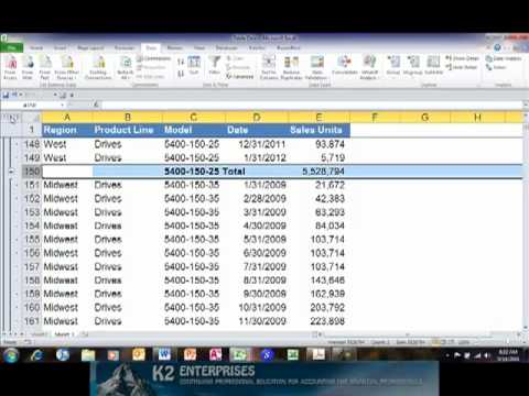 Sorting Subtotaled Excel Data.mp4 - YouTube