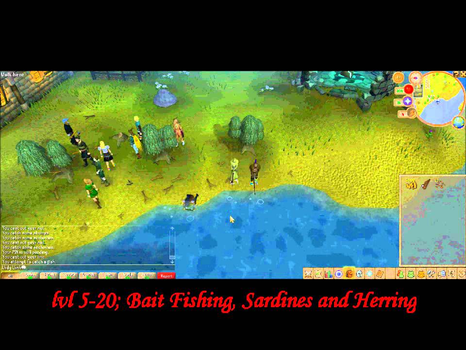 Runescape Fishing guide 1-99 F2P Fastest Way - YouTube