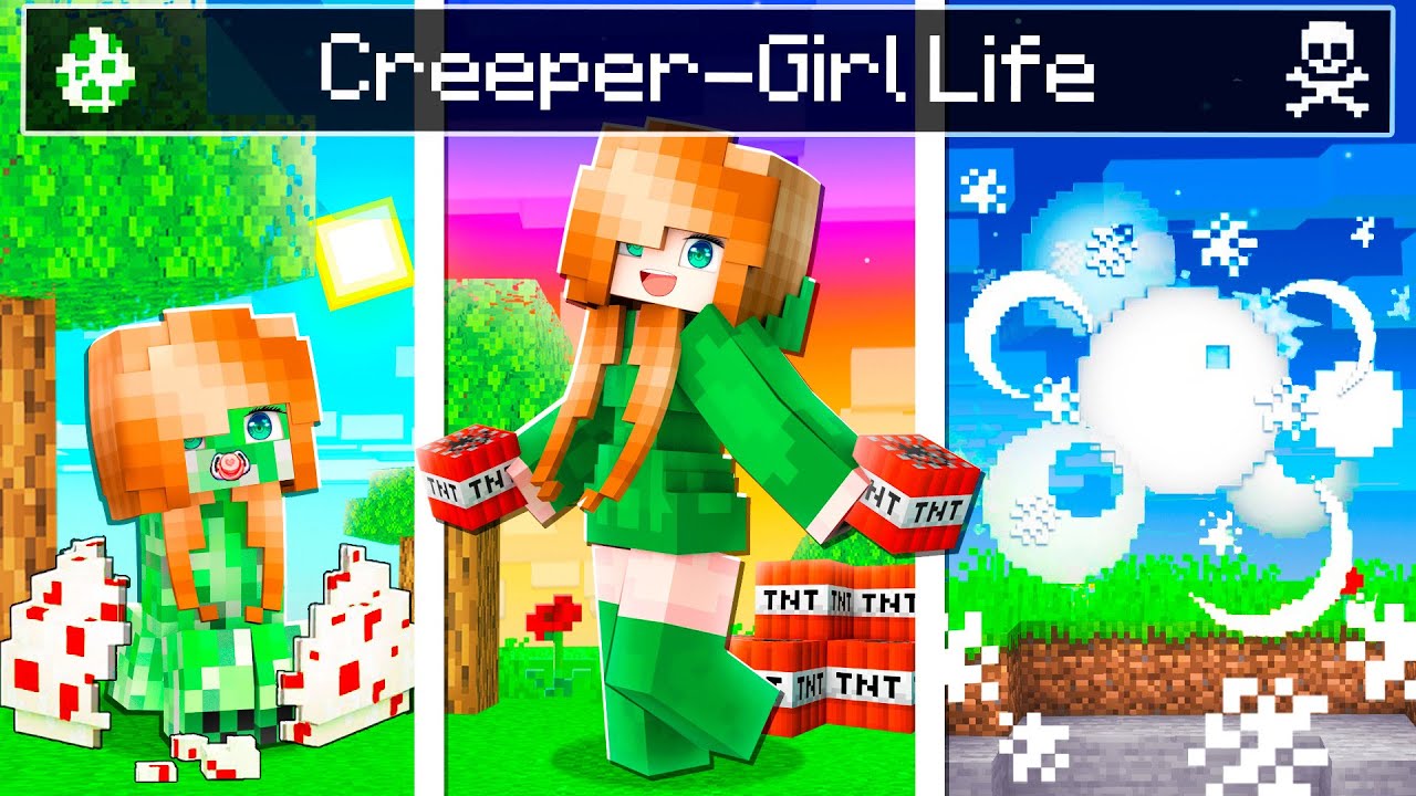 The BIRTH to DEATH of a Minecraft CREEPER Girl! - YouTube