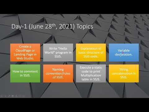 SSJS Day 1 Introduction - YouTube