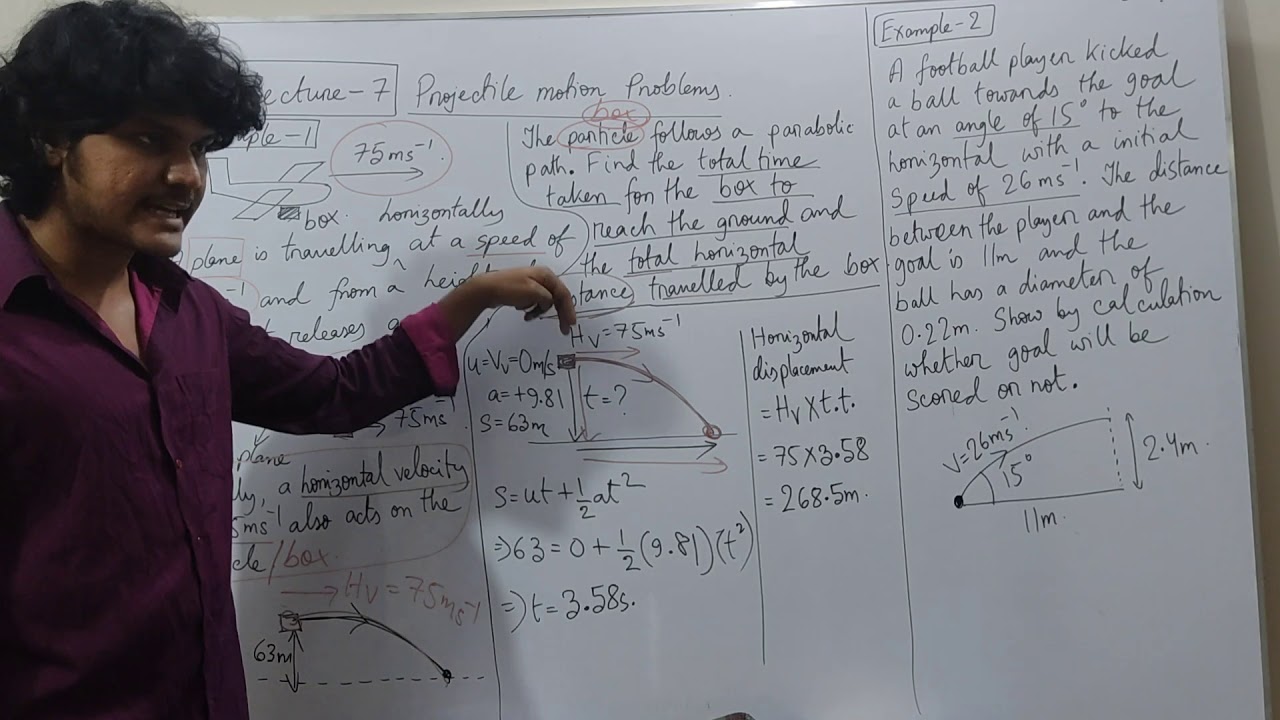 Physics Unit-1-Parabolic Motion-Lecture-7(Part-1) - YouTube