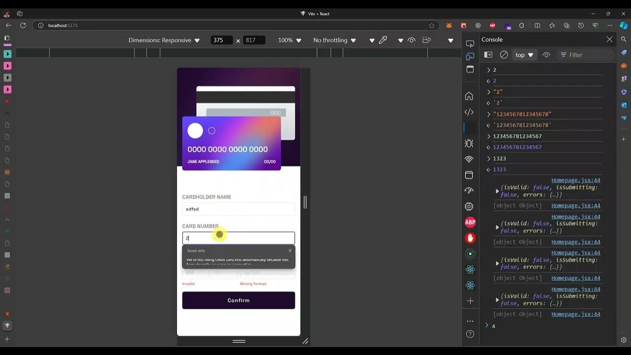 Create a card payment UI using React Part 4 - YouTube