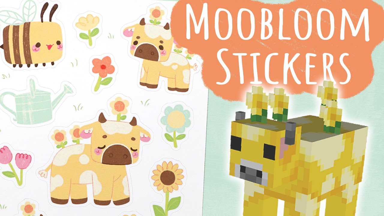 Illustrating Minecraft Moobloom Stickers! - YouTube