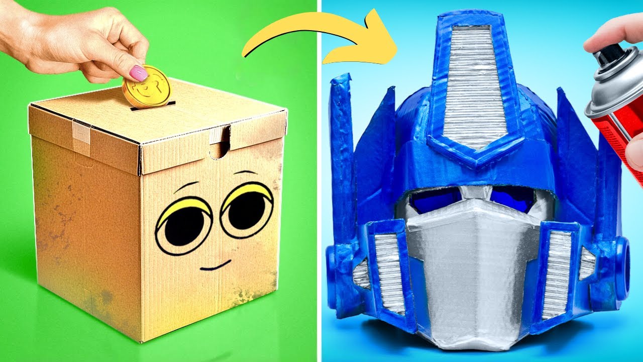 Create a Cardboard TRANSFORMER🤖 Helmet Step by Step! | Fun Project by ...