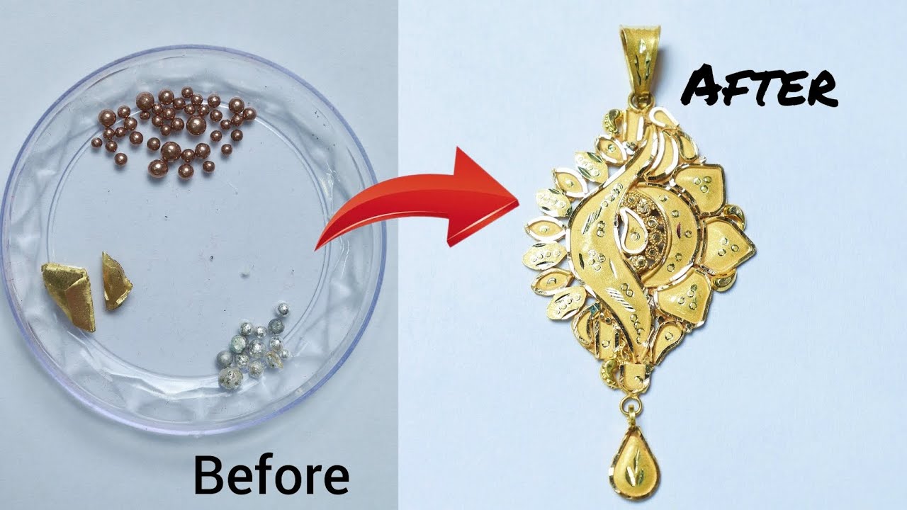 18k Gold Pendant Making From Mix Metals | Learn How To Make Gold ...