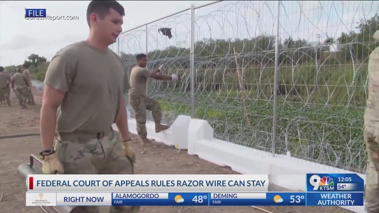 Court backs Texas over razor wire installed on US-Mexico border - YouTube