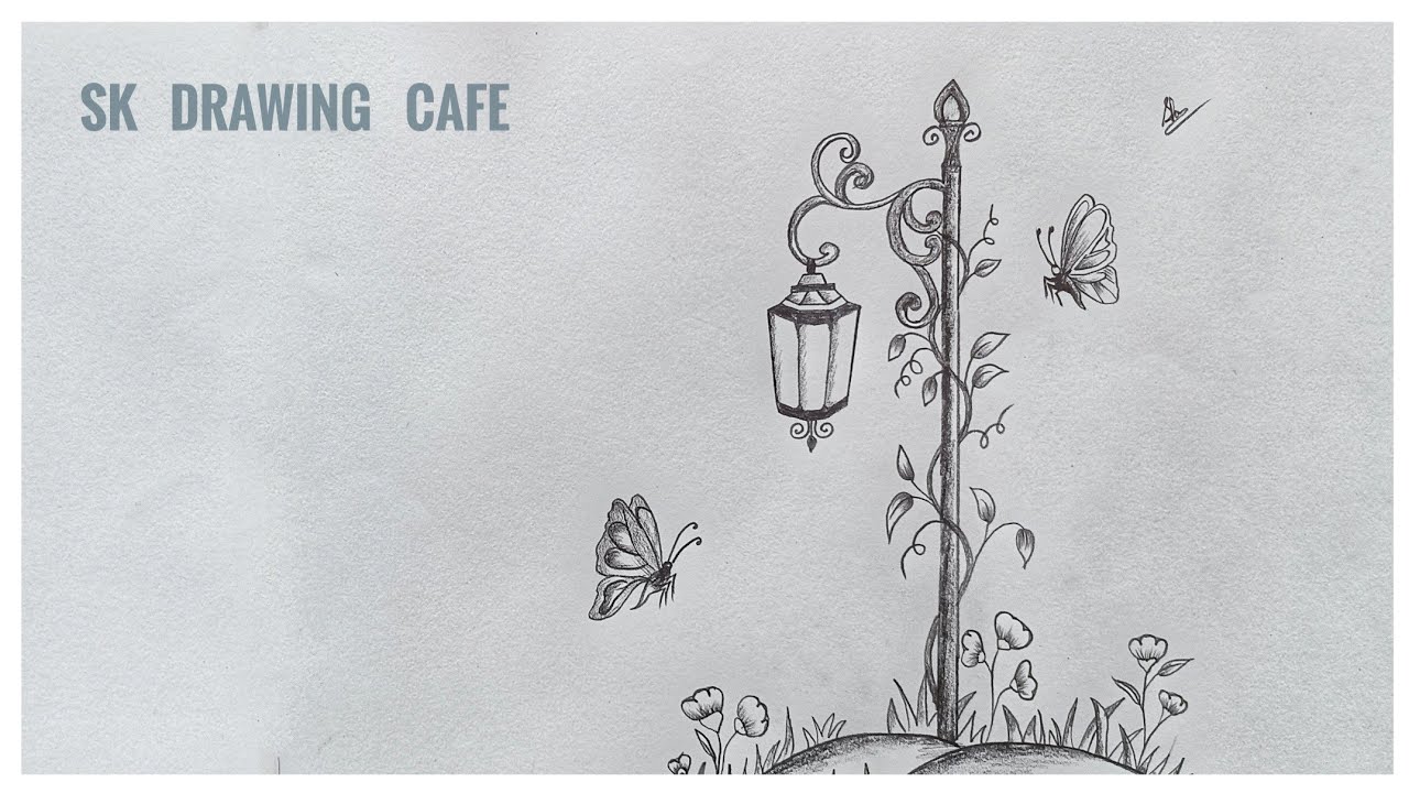 street light drawing with pencil. simple drawing. - YouTube