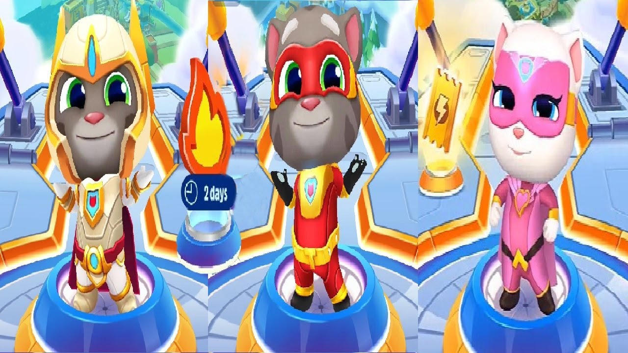 TALKING TOM HERO DASH NEW UPDATE New Platinum Tom Hero VS SUPER TOM VS ...
