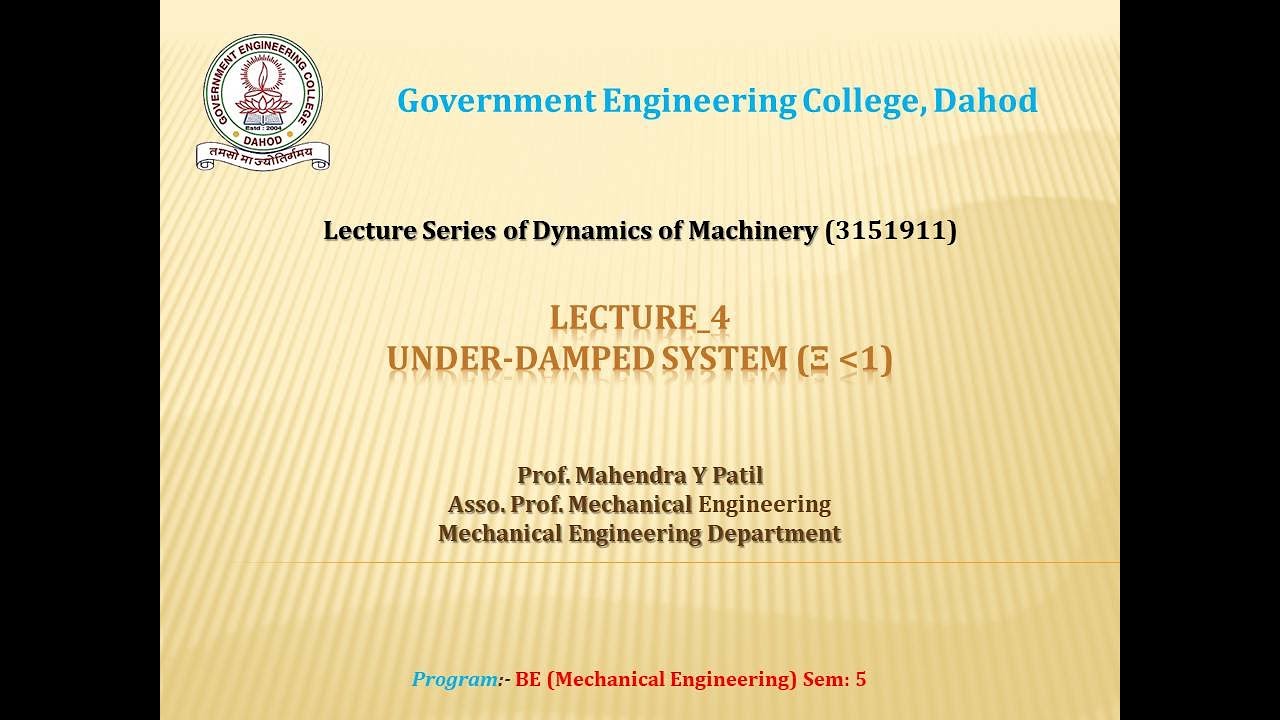 Under-damped Vibrating System - YouTube