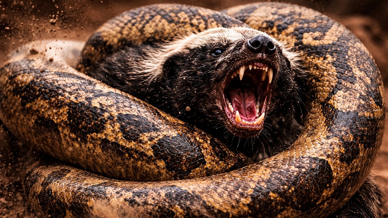 Honey Badger vs Python – Crushed to the Brink of Death! - YouTube
