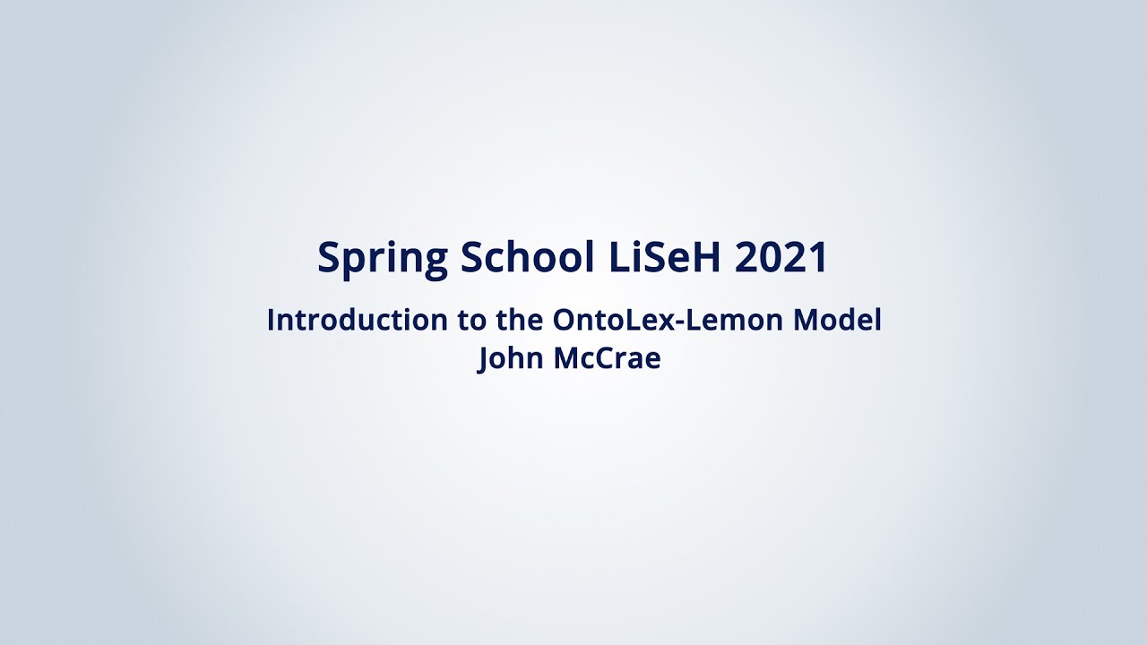 Introduction to the OntoLex-Lemon Model - YouTube