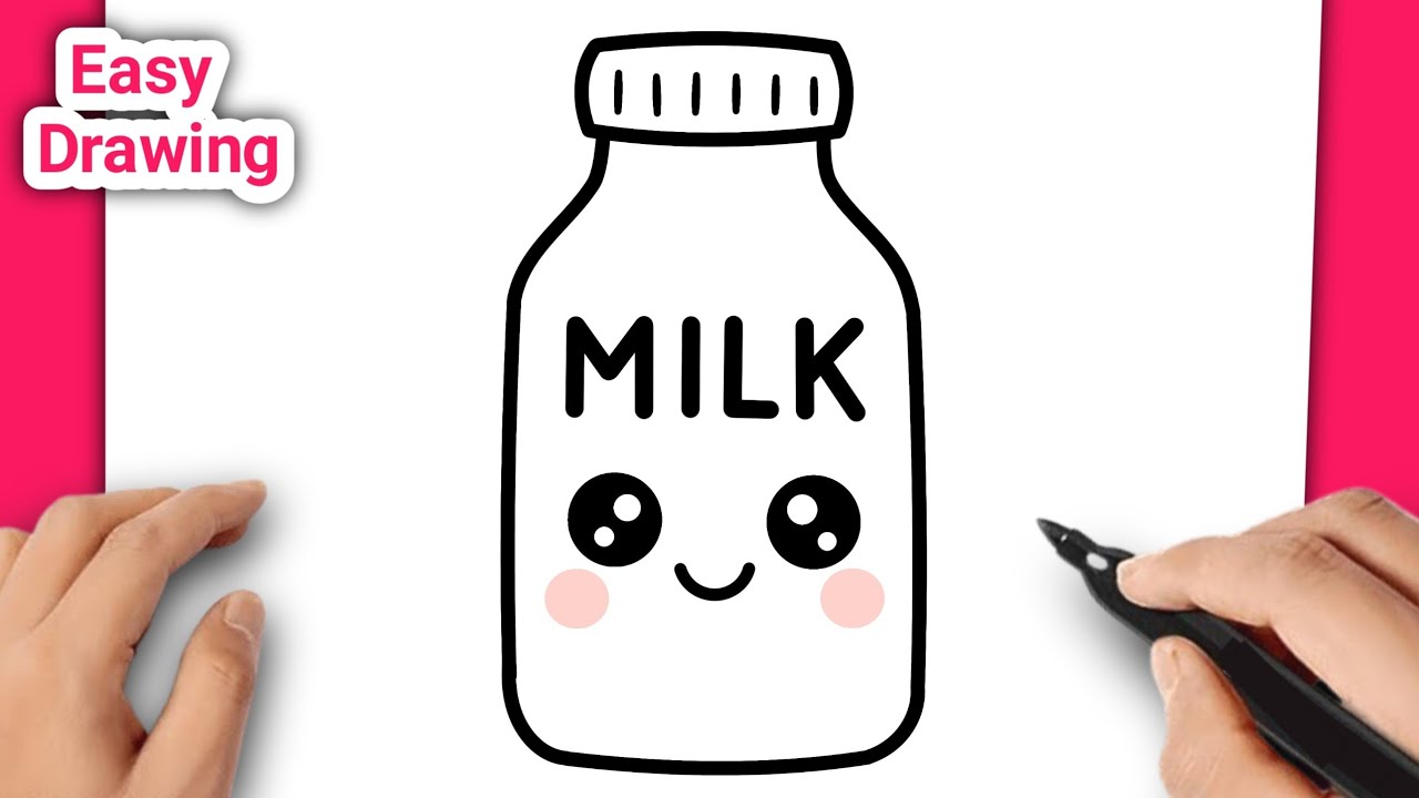 HOW TO DRAW A CUTE MILK BOTTLE - STEP BY STEP - YouTube