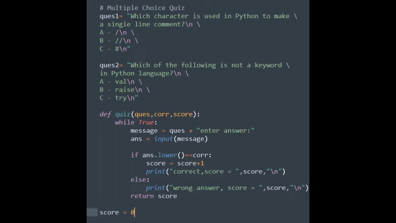 Multiple Choice Quiz In Python program In Description YouTube Multiple Choice Quiz In Python program In Description YouTube