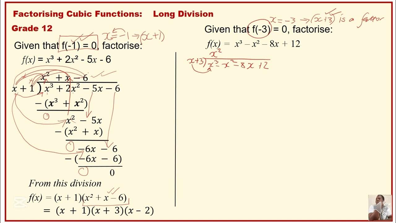 Long Division - Factorising Cubic Functions - YouTube