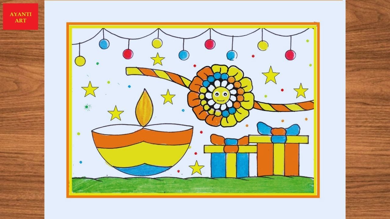 How to Draw Rakhi For Beginners || Easy Rakhi Drawing || Raksha Bandhan ...