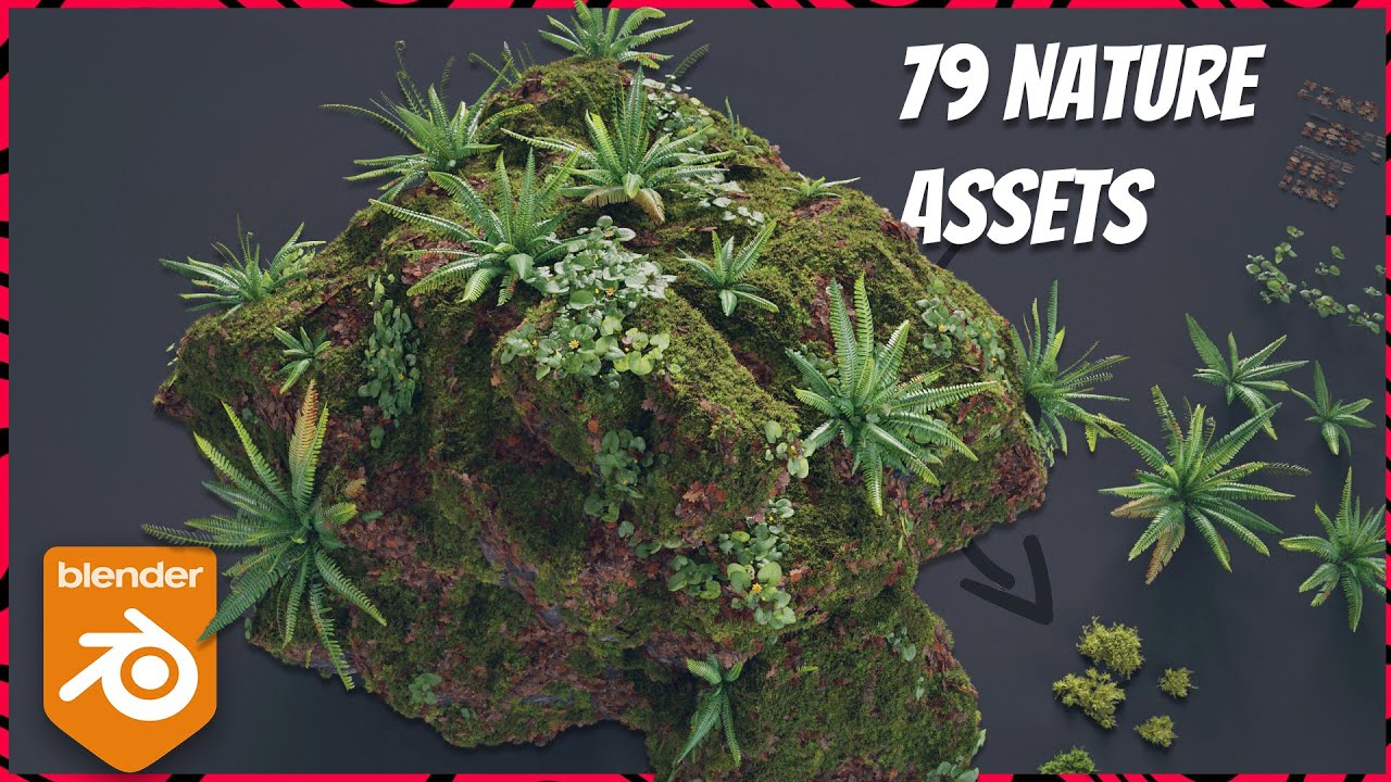 79 Nature Assets for Blender | Moss Biome Ground Scatter - YouTube
