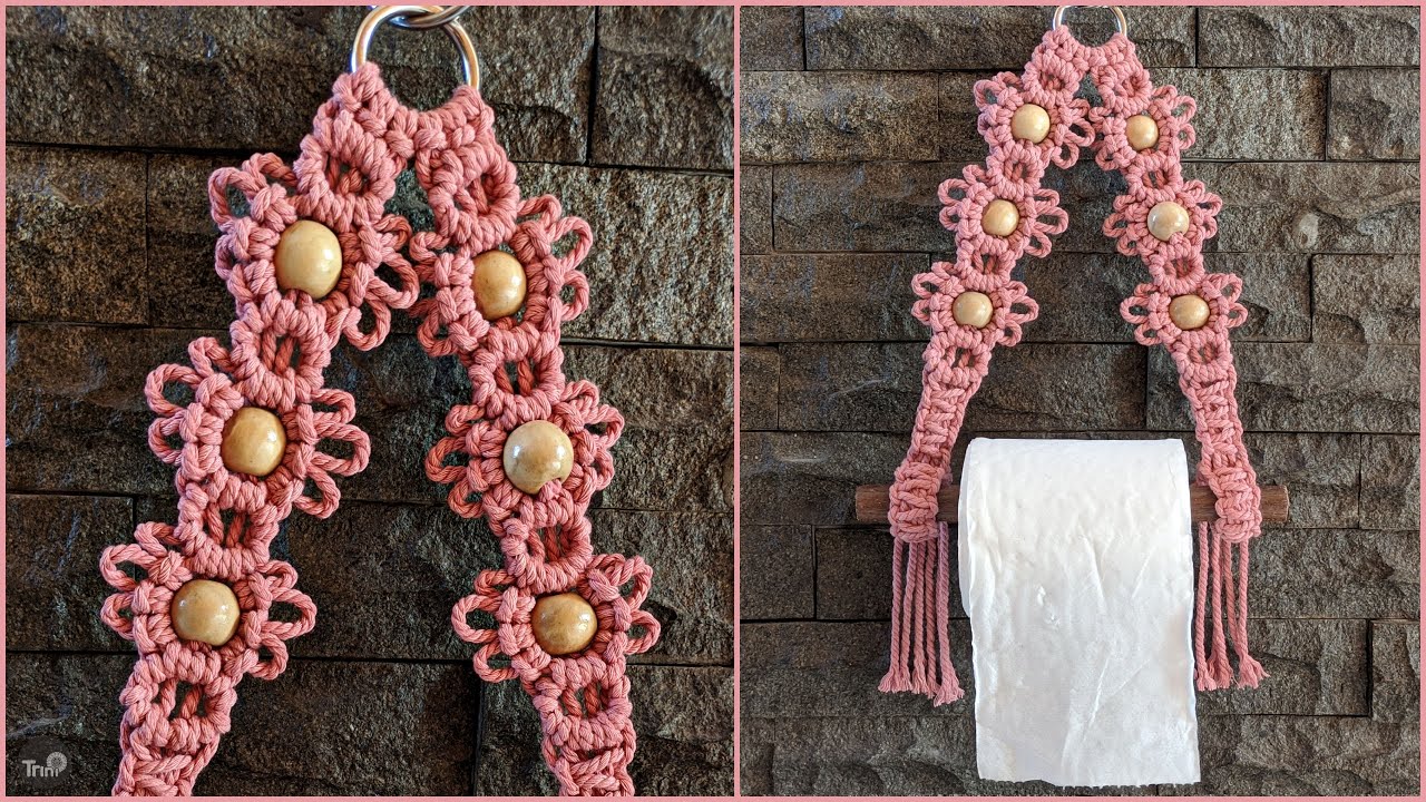 MACRAME TOILET PAPER HOLDER TUTORIAL | MACRAME TISSUE HOLDER - YouTube
