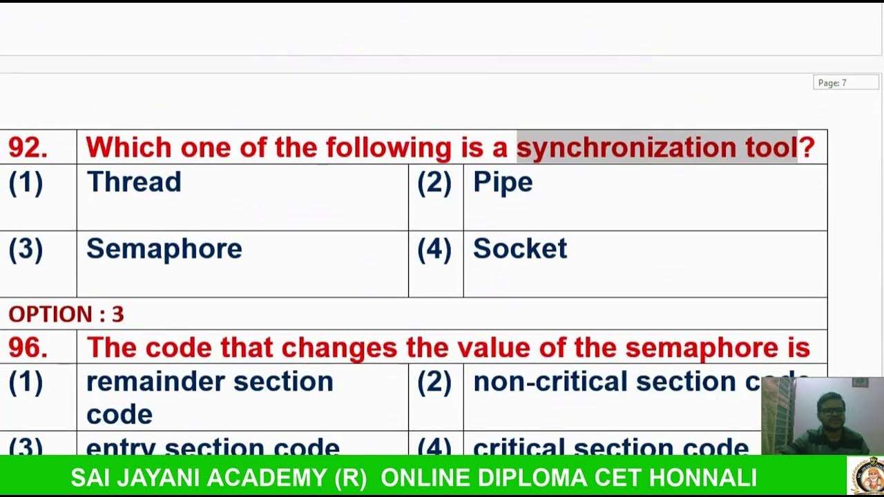 DCET 2018 | CSE| MODULE 1| OPERATING SYSTEM |SAI JAYANI ACADEMY (R) - YouTube