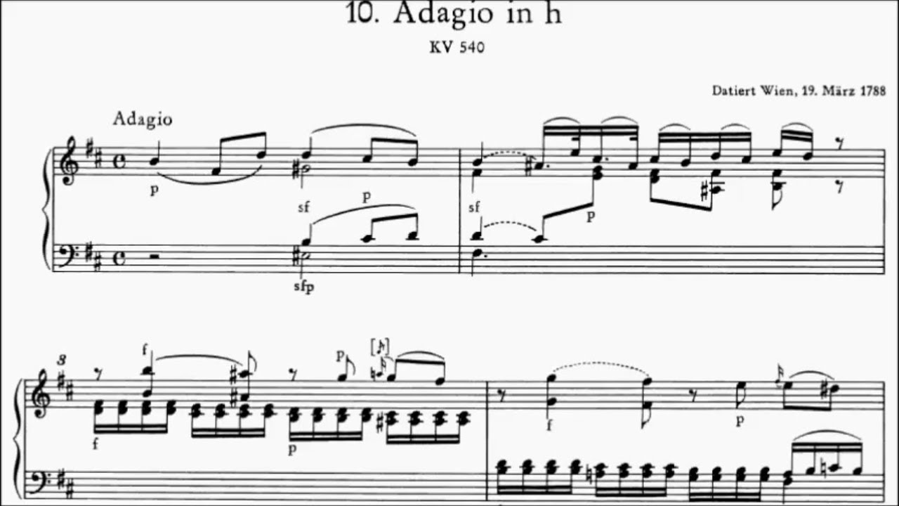 ABRSM DipABRSM Piano Repertoire No.63 Mozart Adagio in B Minor K.540 ...