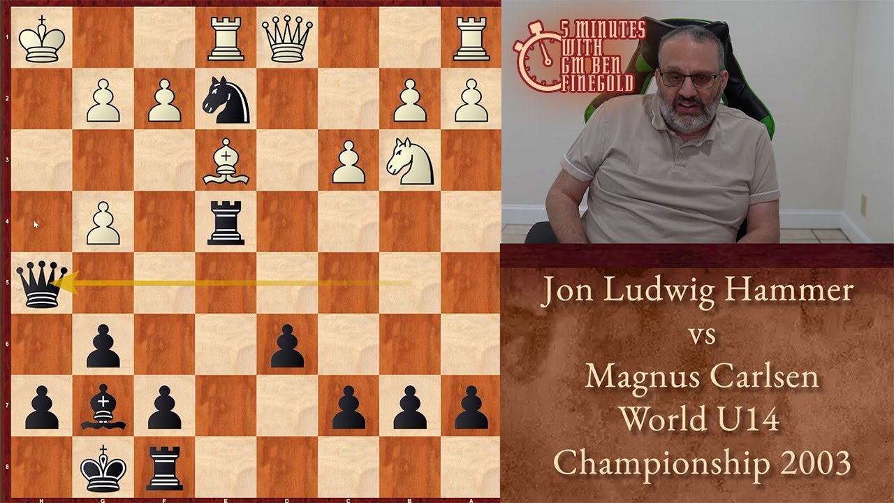 Five Minutes with Ben: Jon Ludwig Hammer vs Magnus Carlsen, World U14 ...