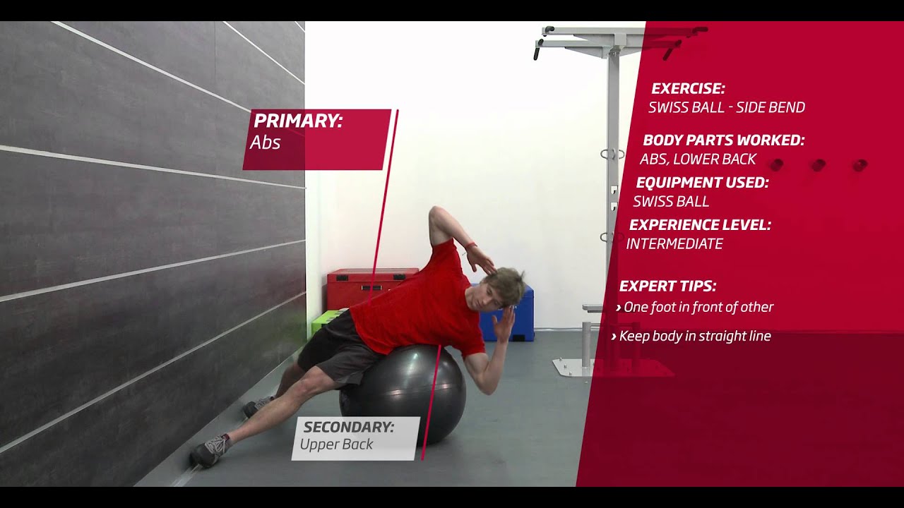 Fitness First Freestyle exercise - Fitball Side Bend - Fitball - YouTube