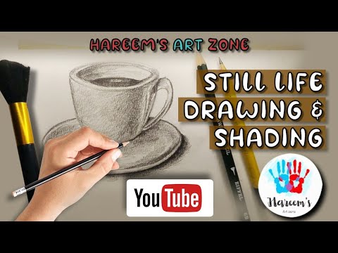 How to draw a cup & saucer| still life drawing and shading cup | still ...