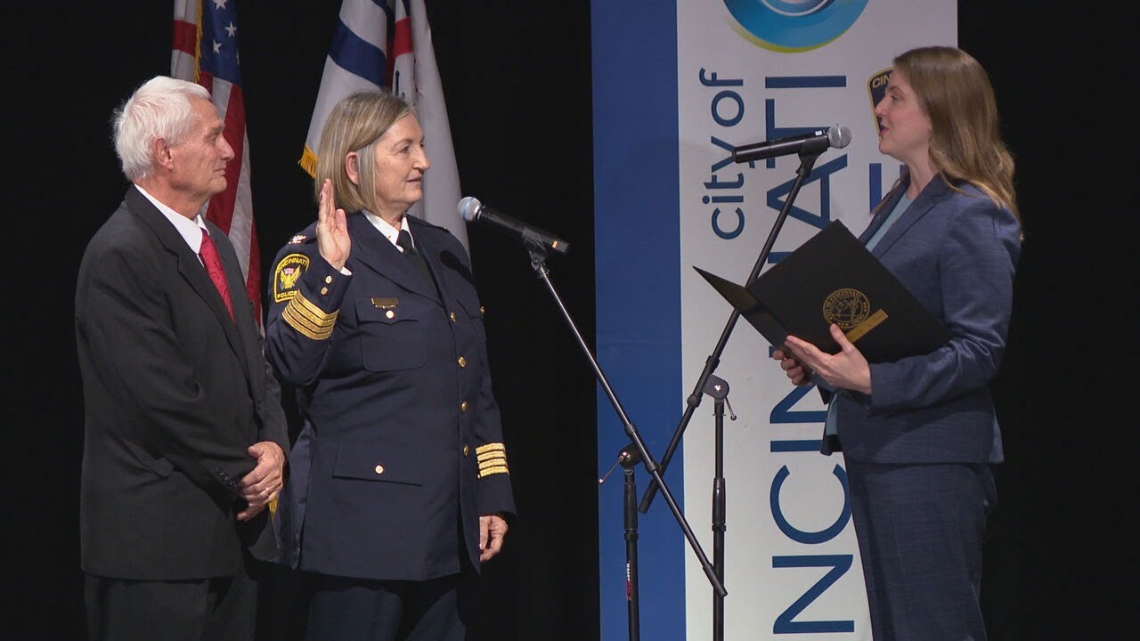 Cincinnati's first female police chief sworn in - YouTube
