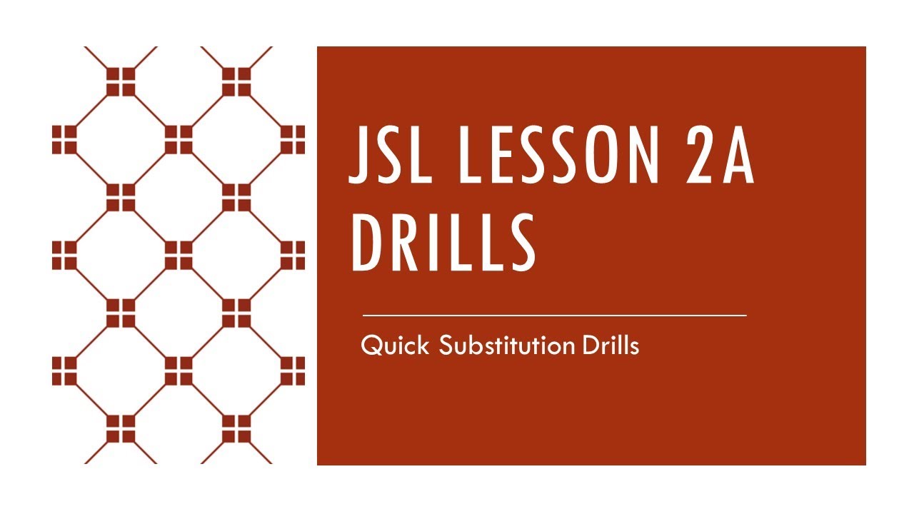 Lesson 2A Drills (Quick substitution drill practice) - YouTube