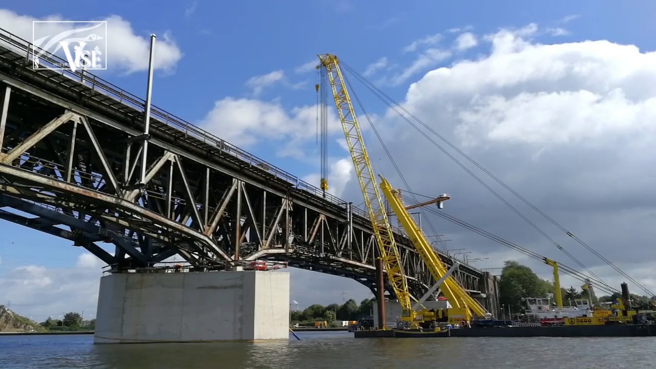 Travaux du Pont Allemands à Visé au 11 septembre - YouTube