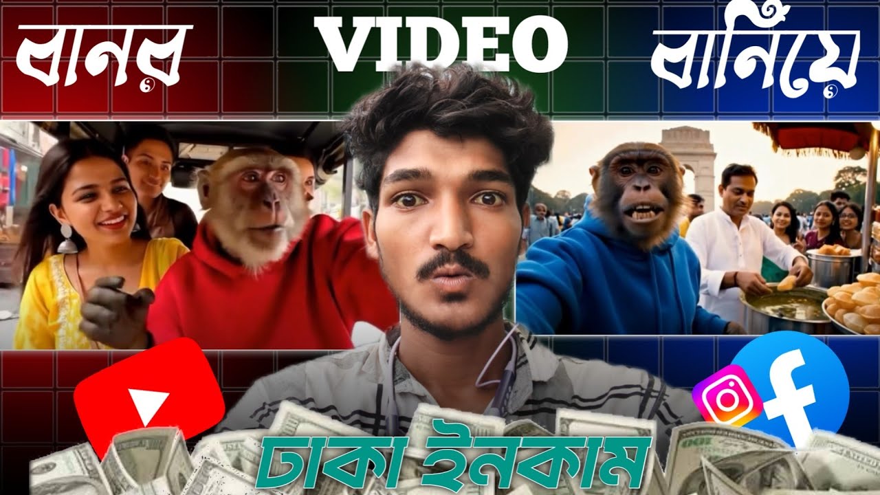 Ai Monkey Vlogs Video কিভাবে বানাবো / How to Make Monkey Vloge with Ai ...